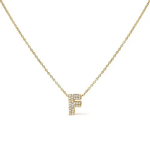 HAUS OF BRILLIANCE 10k Gold Diamond Accent Initial Pendant Necklace - Yellow | F